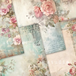 Shabby Chic Floral Digital Papers, Shabby Chic Flowers Paper Pack ...