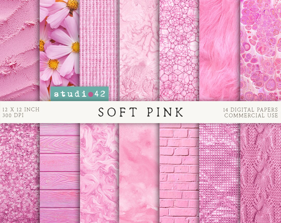 Rose Pink Digital Papers, Pastel Pink Textures, Soft Pink Backdrop ...