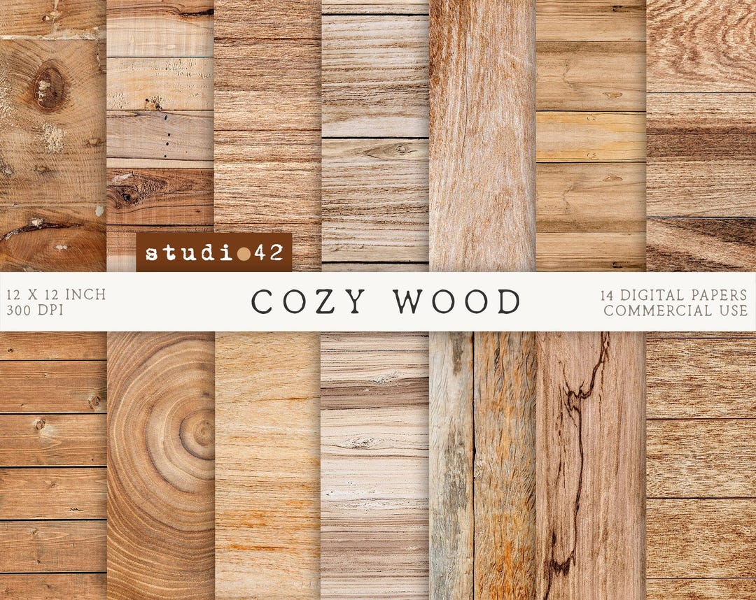 Cozy Wood Digital Paper, Wood Backgrounds, Real Wood Textures, Brown ...