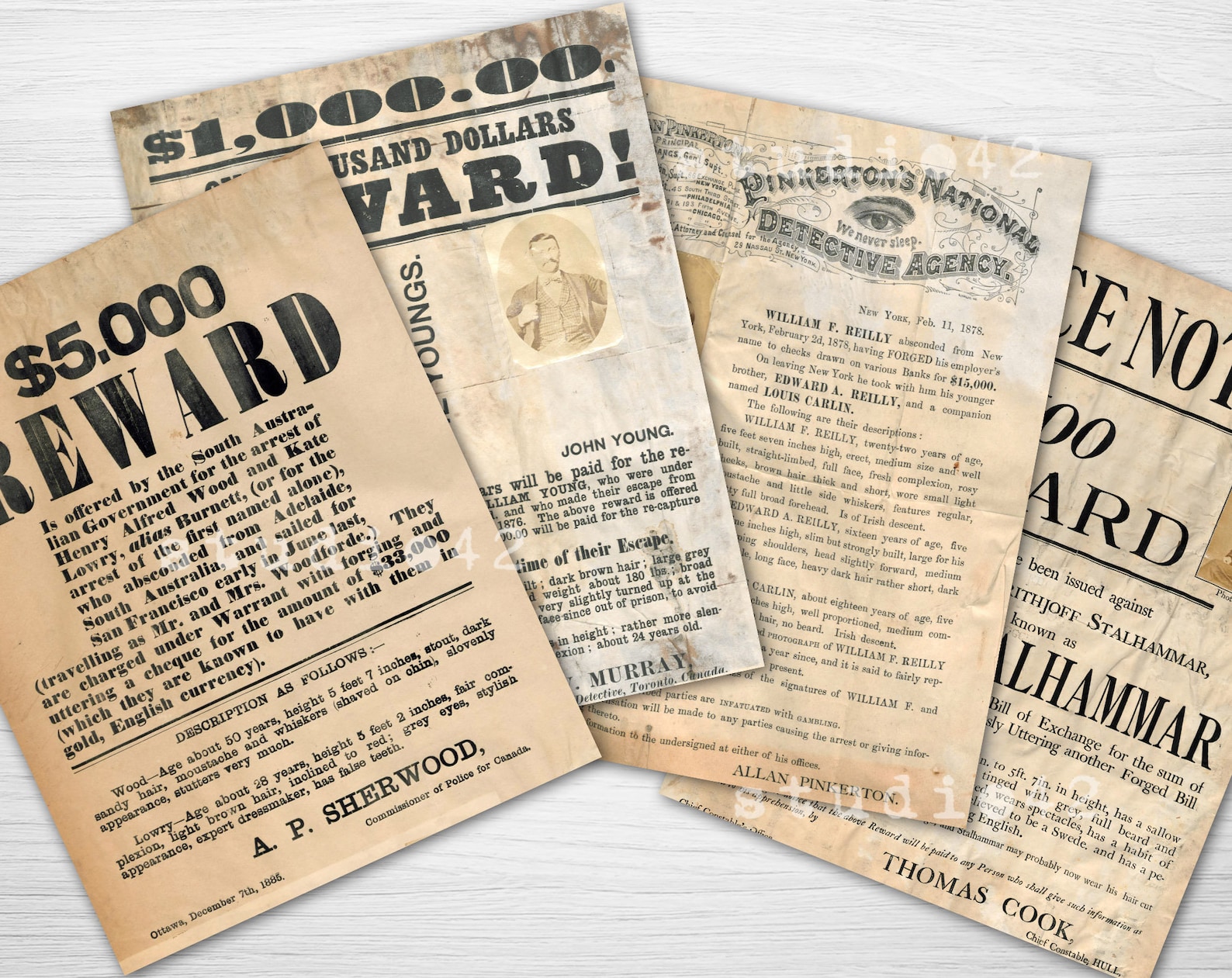 Printable Wanted / Reward Posters, Original Most Wanted Criminal, Crime ...
