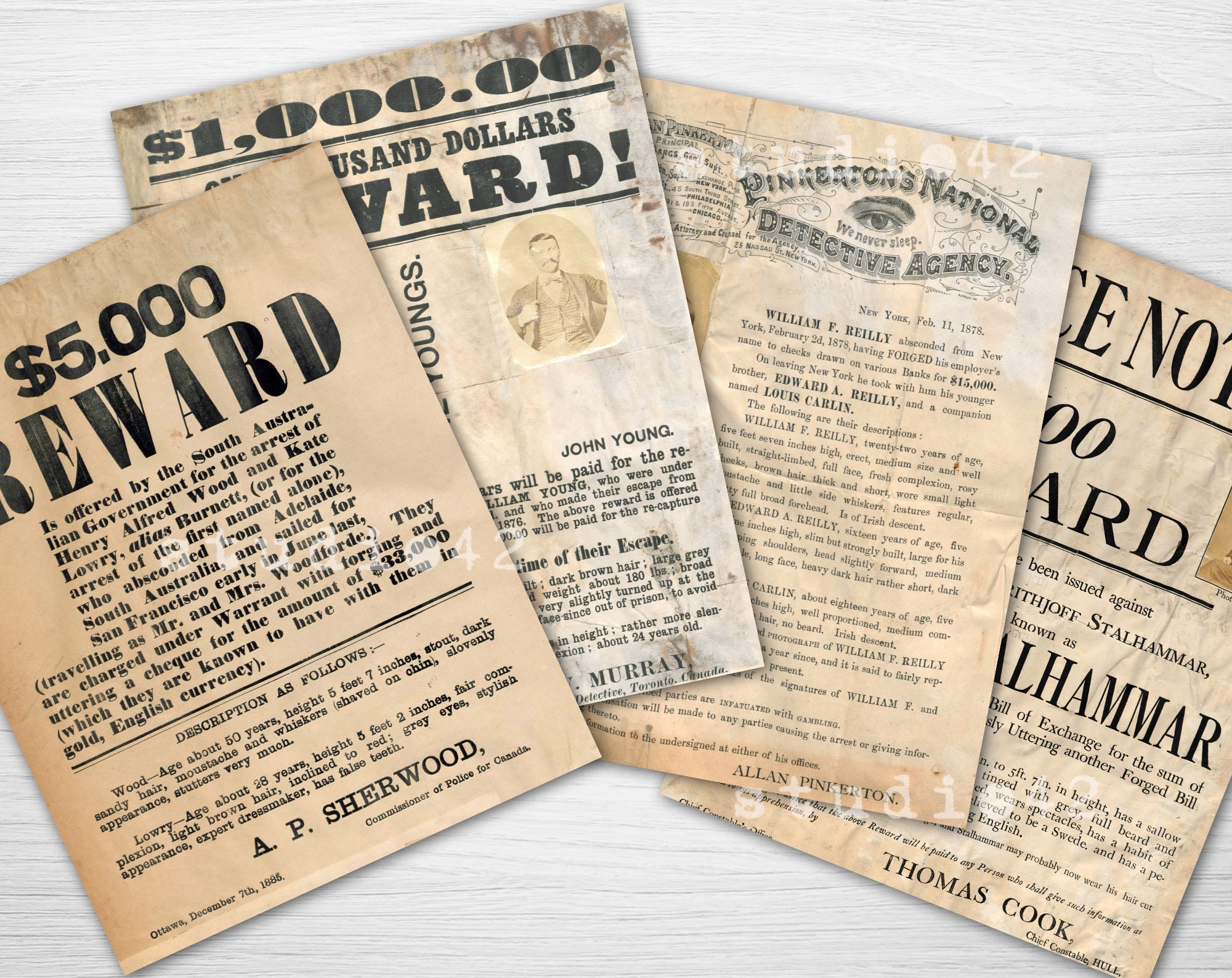 Printable Wanted / Reward Posters, Original Most Wanted Criminal, Crime ...