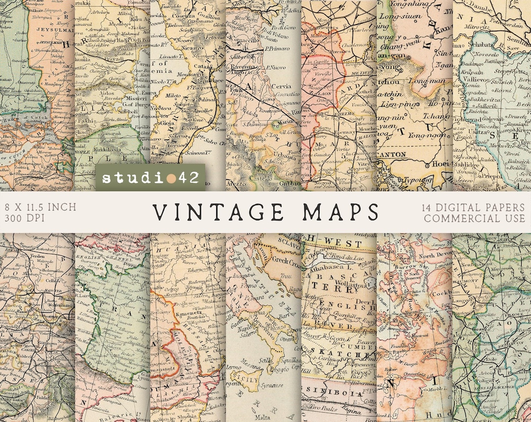Old Maps of the World, Vintage World Maps, Grunge Maps, Antique Maps ...