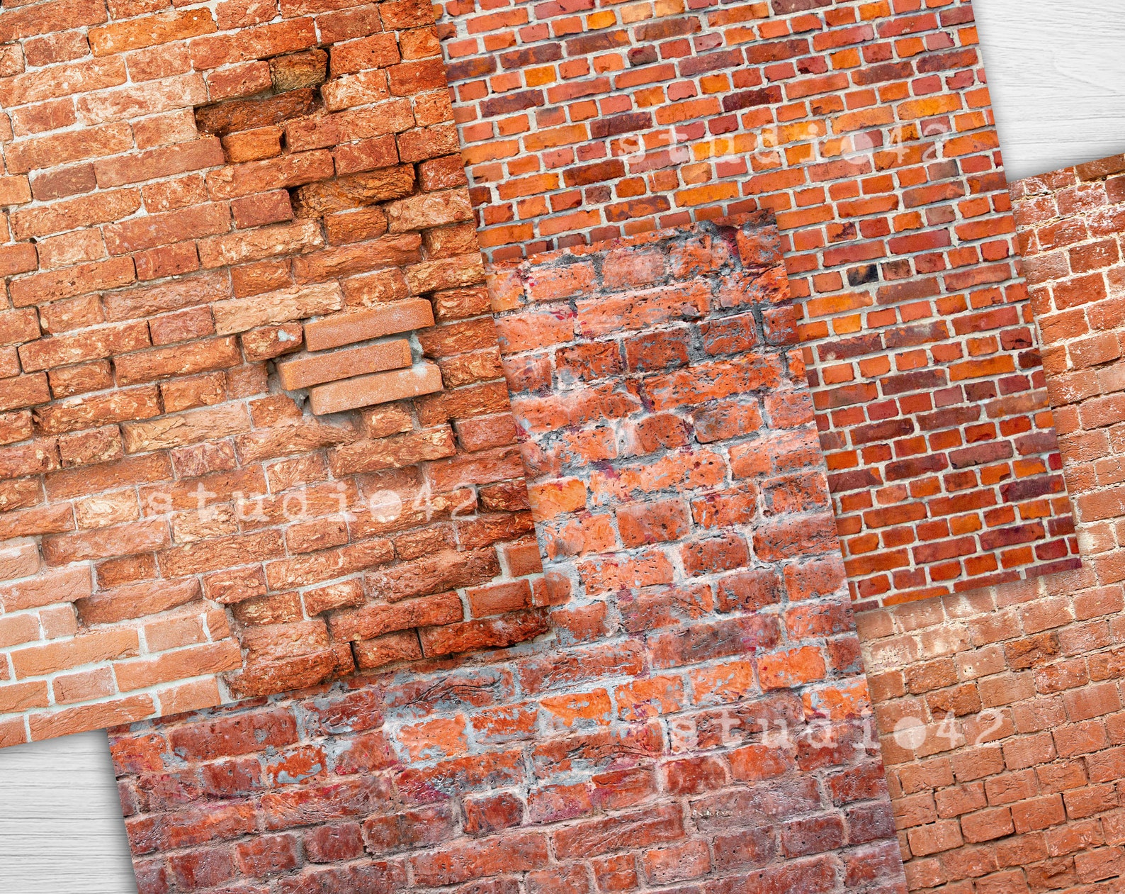 Brick Wall Textures Digital Paper Pack, Brick Texture Digital Scrapbook ...