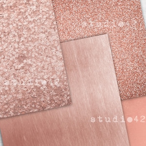 Soft Rose Gold Digital Paper, Rose Gold Digital Background, Rose Gold ...