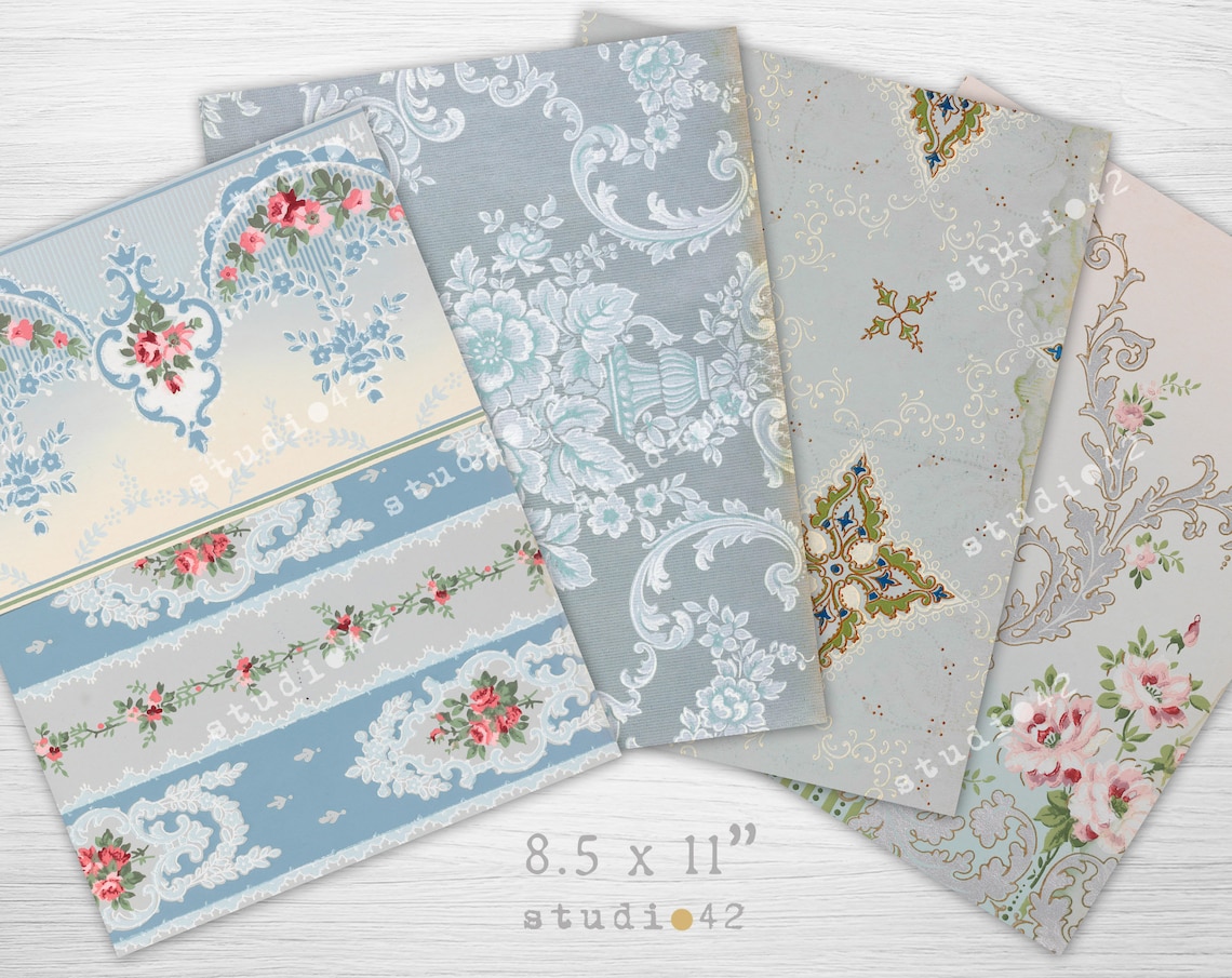 Antique Wallpaper Printables V1 Digital Old Wallpaper - Etsy