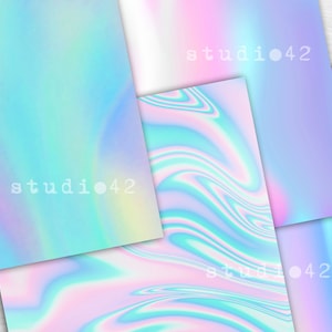Holographic Digital Paper, Iridescent Texture, Rainbow Paper, Pastel ...