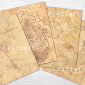 Light Coffee Stained Digital Paper, Soft Tea Coffee Dyed Digital ...