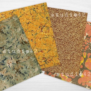 Digital Old Marbled End Paper, Antique Marbled Printable Paper ...