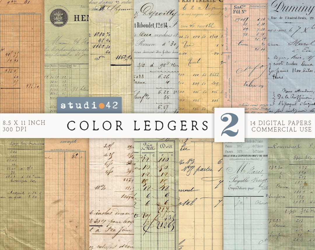 Printable Ledger Paper, Ledger Book, Digital Ledger Paper, Digital ...