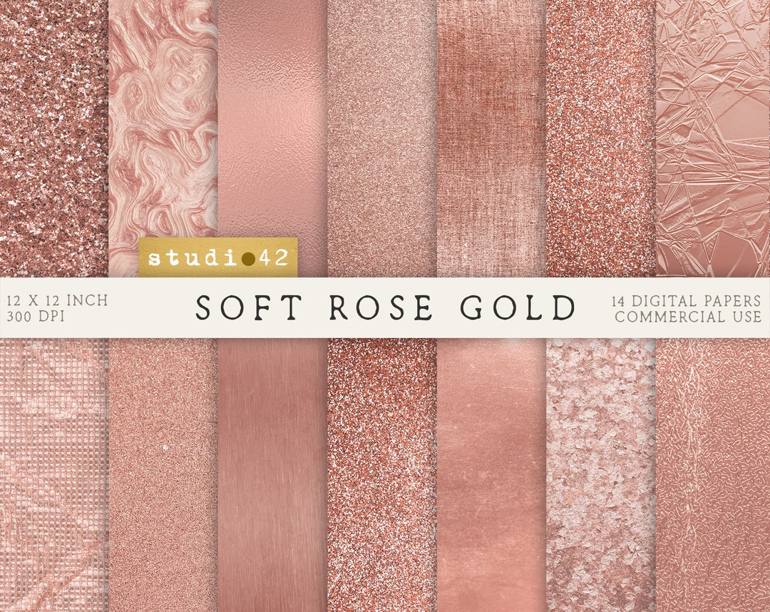 Soft Rose Gold Digital Paper, Rose Gold Digital Background, Rose Gold ...