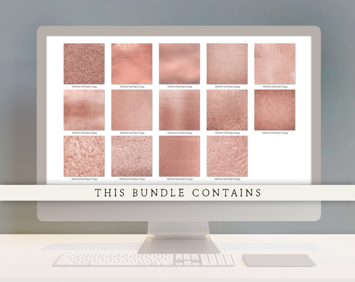 Soft Rose Gold Digital Paper, Rose Gold Digital Background, Rose Gold ...