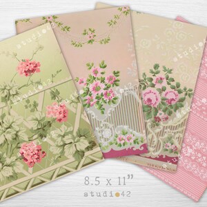 Antique Wallpaper Printables V3, Digital Old Wallpaper, Vintage ...