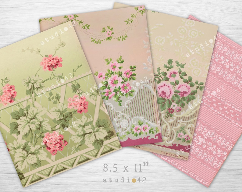 Antique Wallpaper Printables V3 Digital Old Wallpaper - Etsy