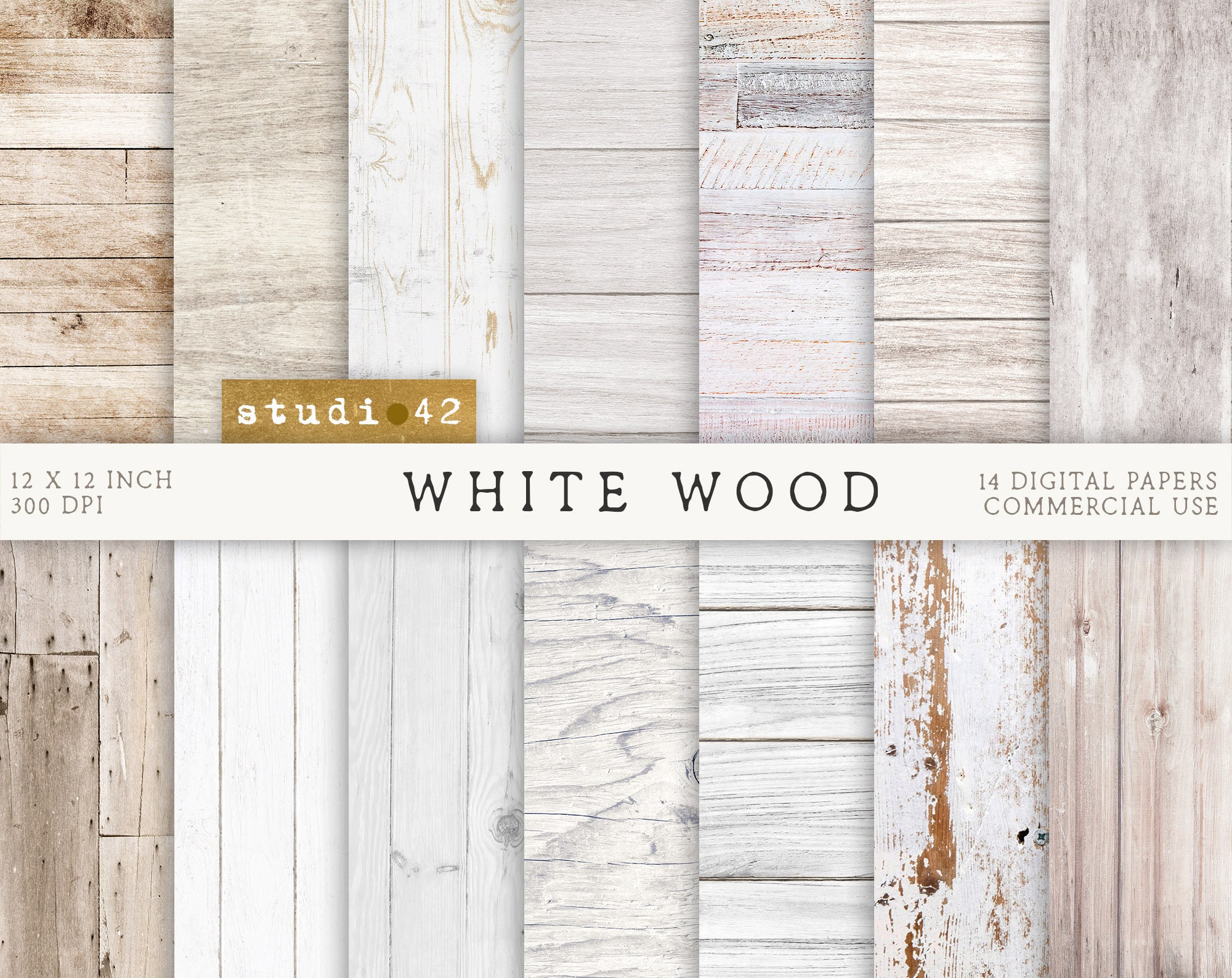 Weathered White Wood Background