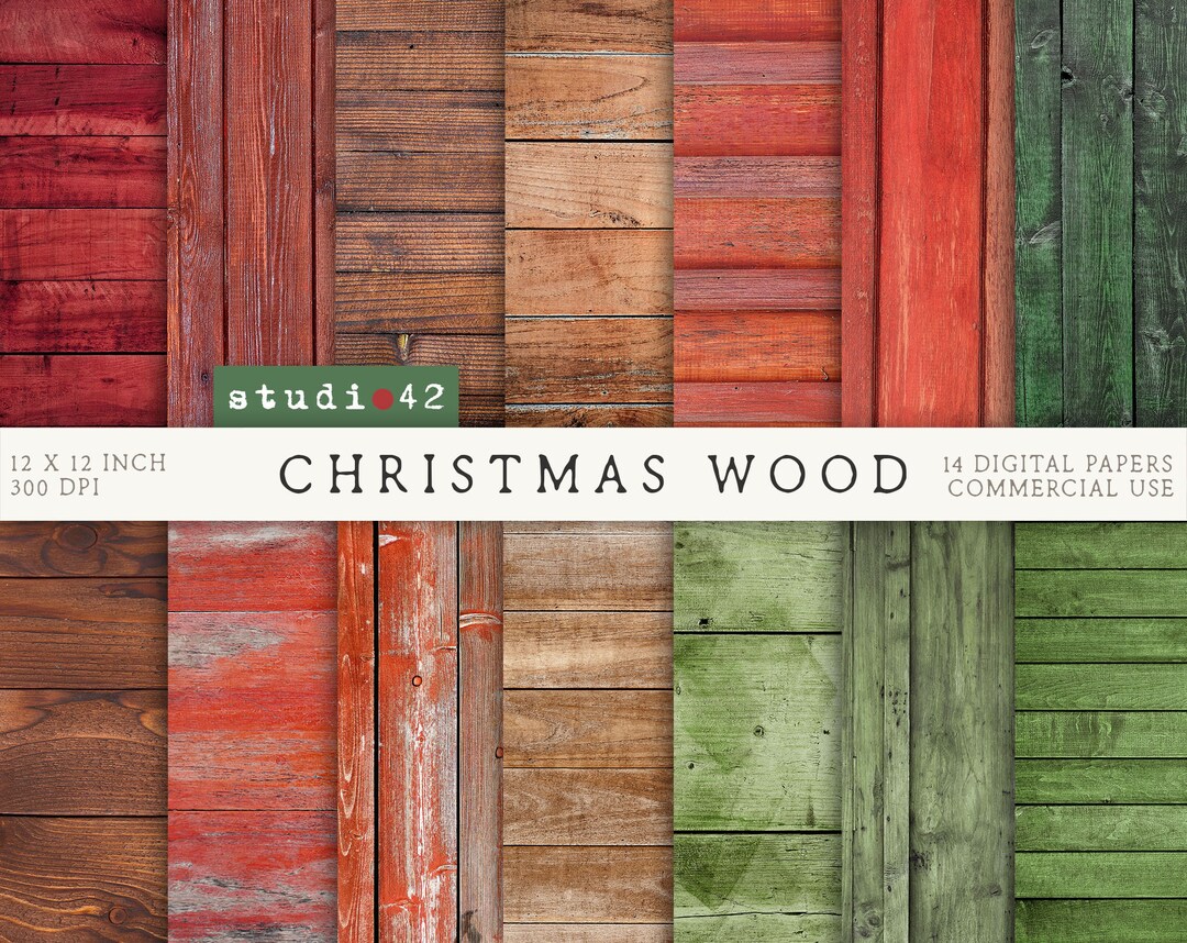 Christmas Wood Digital Paper, Xmas Wood Backgrounds, Dark Wood Textures ...