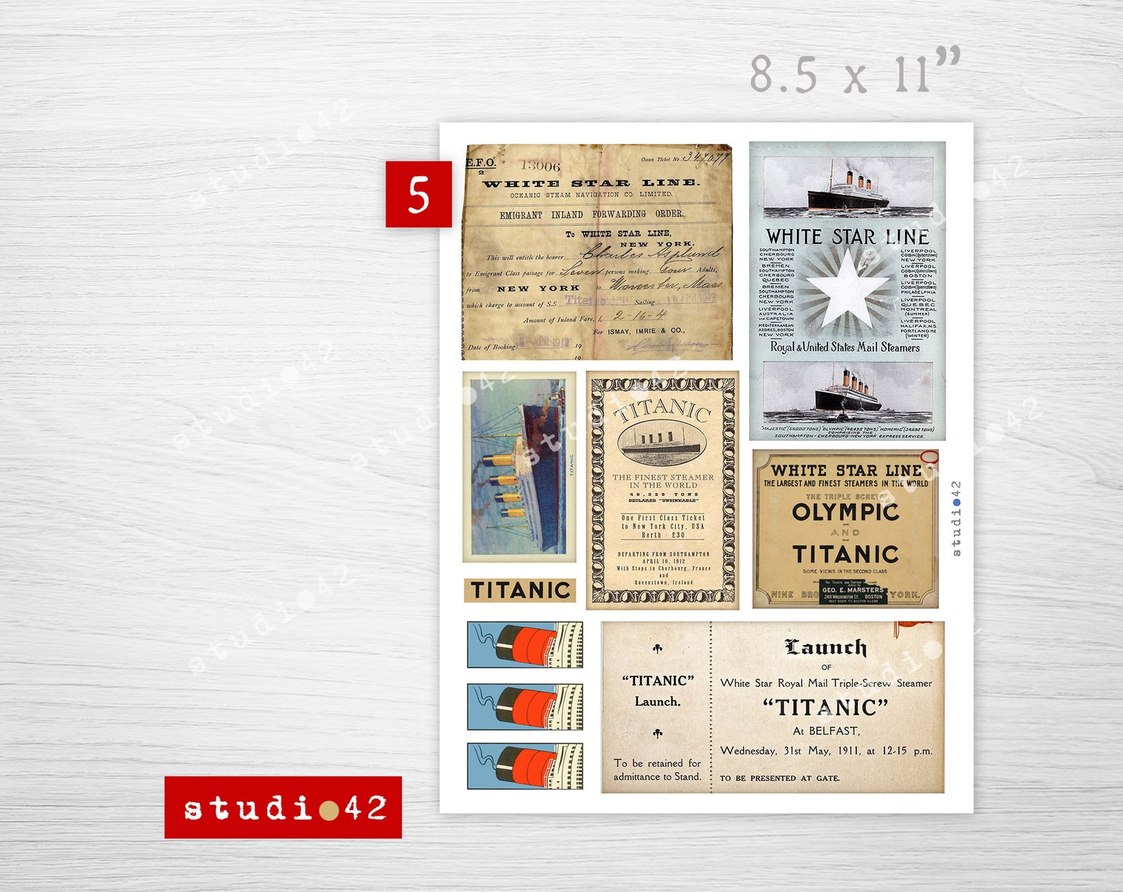 Titanic Ephemera, Titanic Journal Printables, Titanic Digital Collage ...