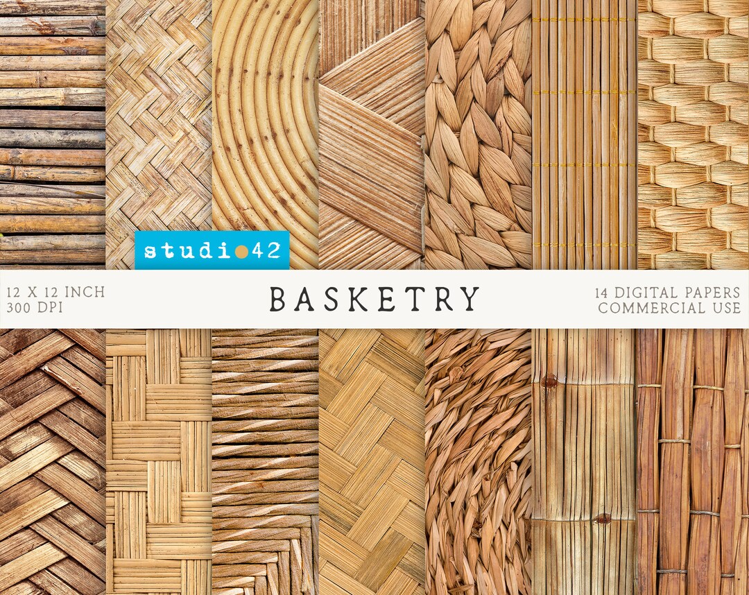 Basketry Printable Paper, Wicker Digital Background, Weave Textures ...