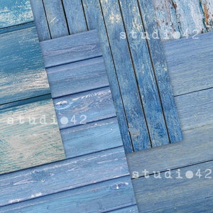 Blue Wood Background Digital Papers, Ocean Blue Wooden Backgrounds, Ood ...