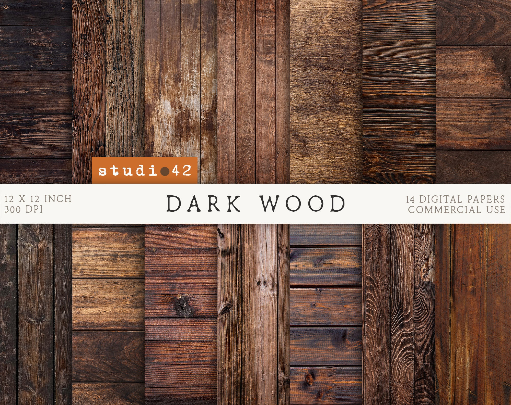 Dark Wood Digital Paper Dark Wood Backgrounds Dark Wood - Etsy