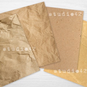 Kraft Digital Paper, Natural Kraft Printable Paper, Printable Decoupage ...