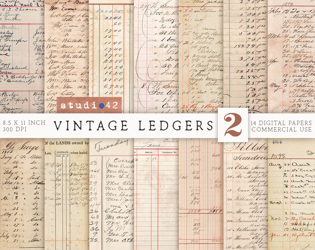 Printable Ledger Paper 2, Ledger Book, Digital Ledger Paper, Digital ...