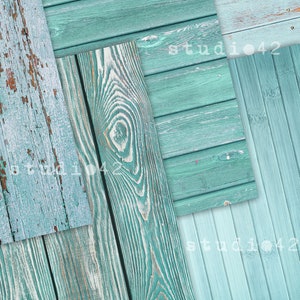 Teal Wood Background Digital Papers, Teal Wooden Backgrounds, Rustic ...
