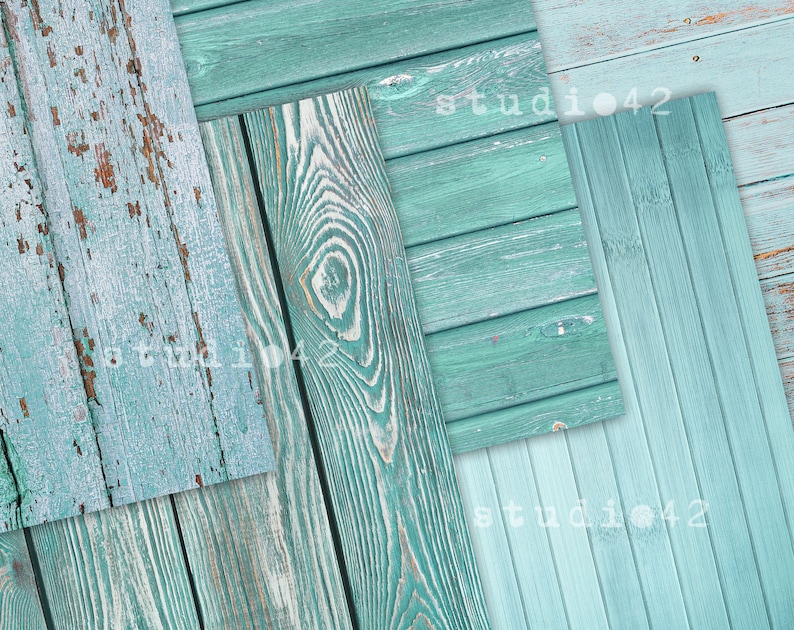 Teal Wood Background Digital Papers Teal Wooden Backgrounds - Etsy
