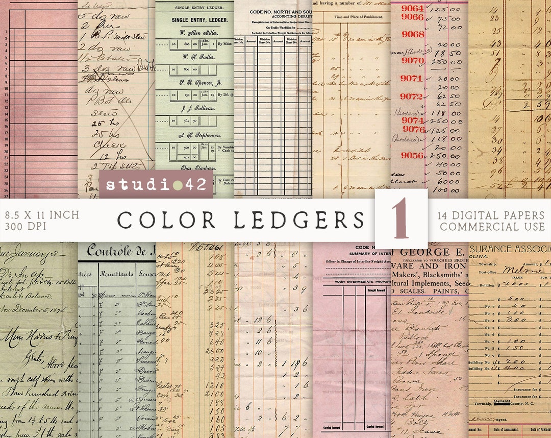 Printable Ledger Paper, Ledger Book, Digital Ledger Paper, Digital ...
