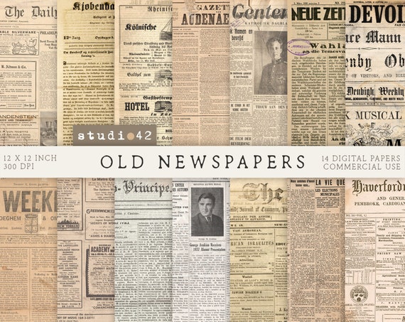 Old Newspapers Digital Paper Old Newspapers Printable Paper - Etsy