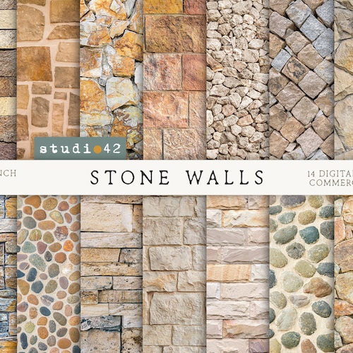 Stones Background Digital Papers Stone Wall Texture Paper - Etsy
