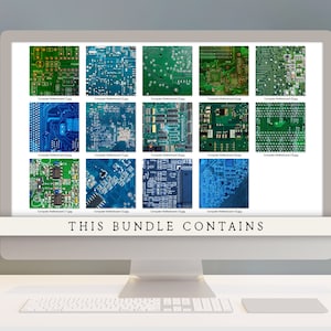 Computer Parts Digital Papers, Computer Motherboard Patterns, Circuit ...