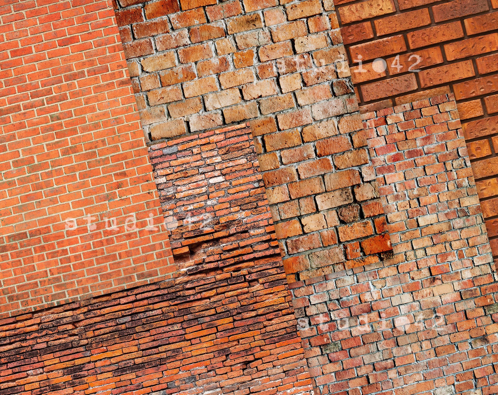 Brick Wall Textures Digital Paper Pack, Brick Texture Digital Scrapbook ...