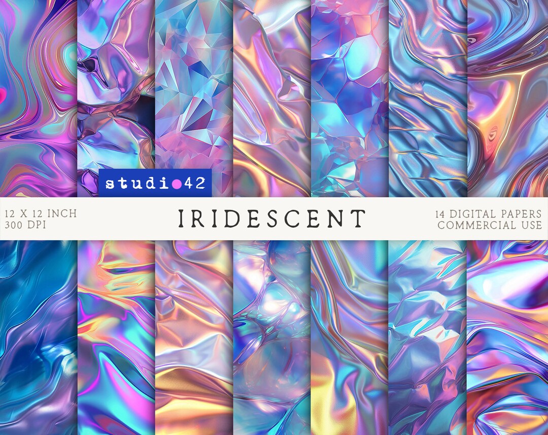 Holographic Digital Paper, Iridescent Texture, Rainbow Paper, Pastel ...