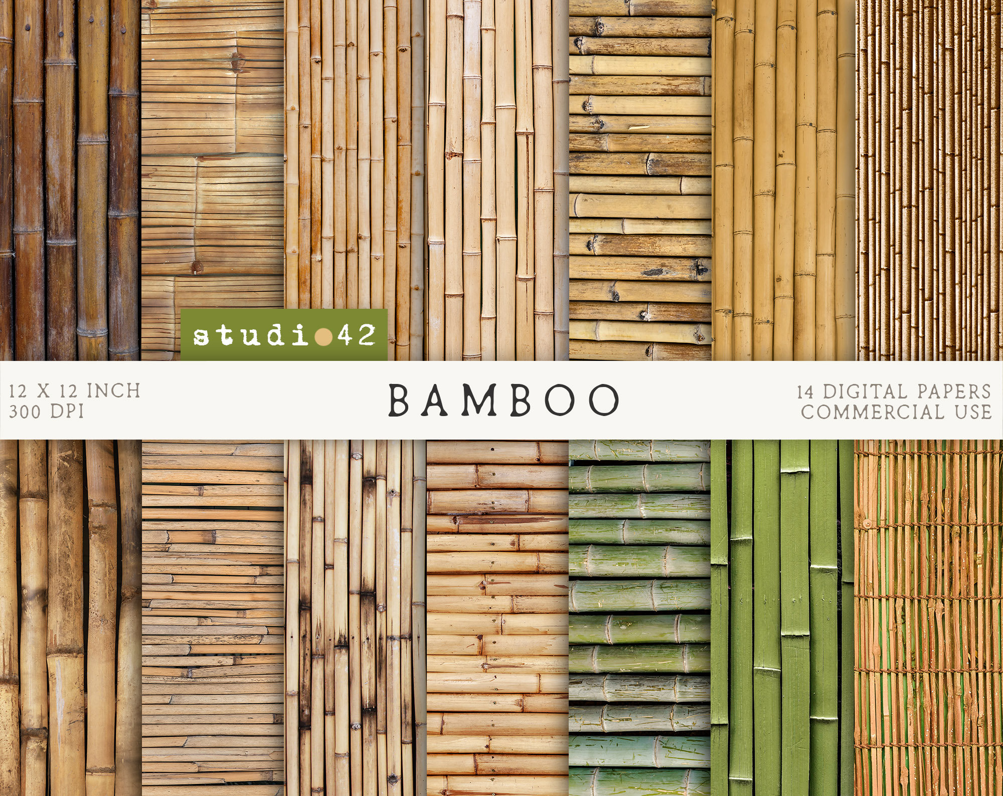 Bamboo Texture Digital Papers, Bamboo Digital Backgrounds, Nature ...