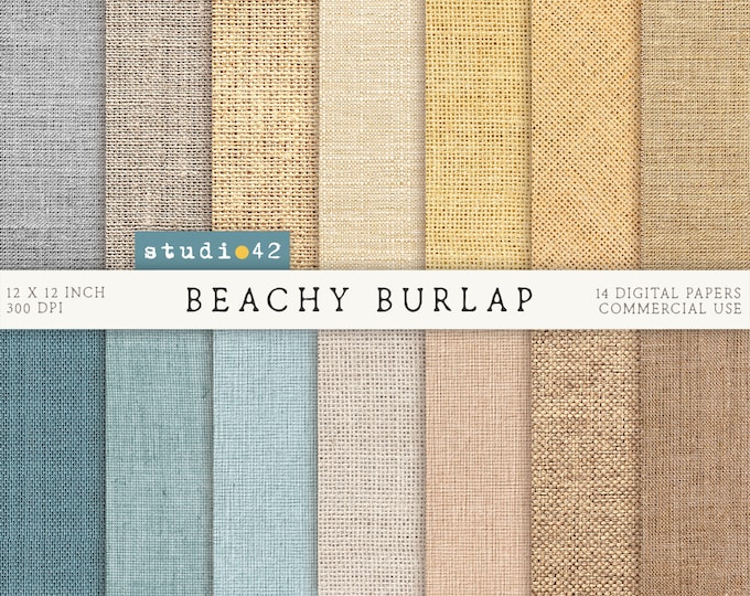 Beach Digital Paper Beach Textures Burlap, Linen, Jute, Sea Textures ...