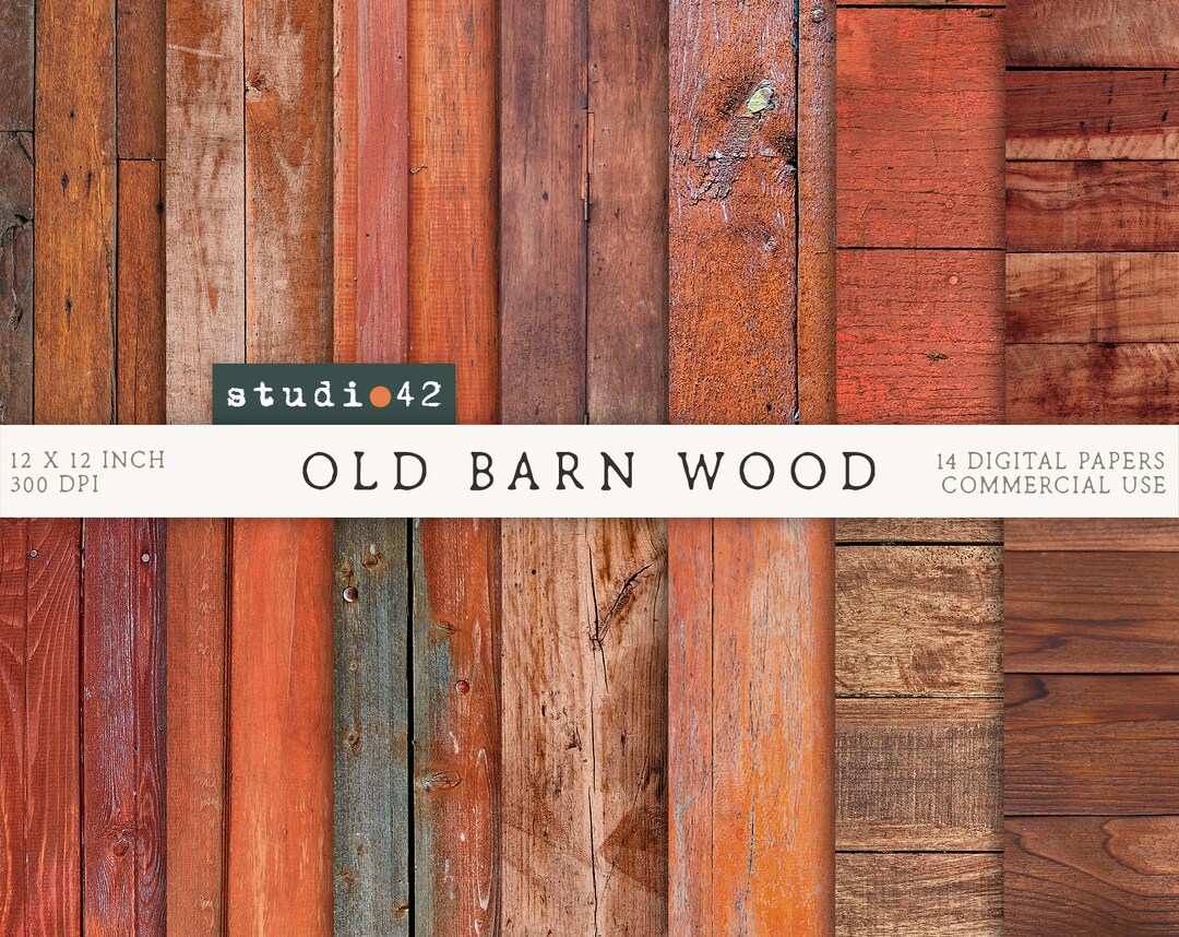 Barn Wood Digital Paper, Rustic Barn Wood Print, Printable Red Wood ...