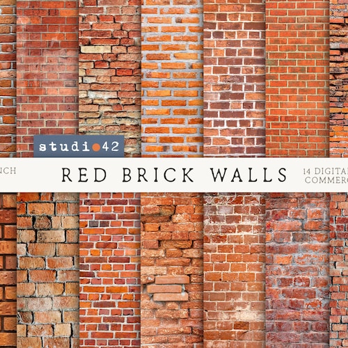 Brick Wall Textures Digital Paper Pack Brick Texture Digital - Etsy