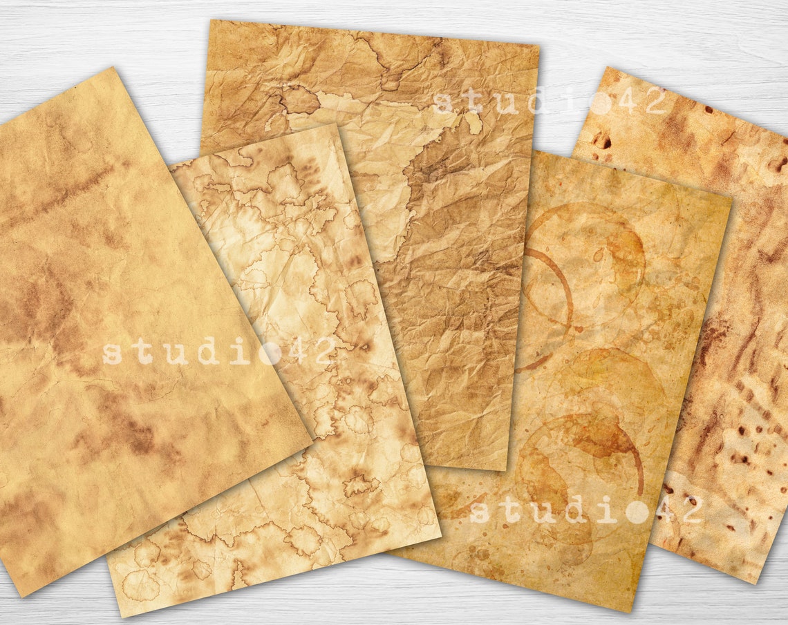 Coffee Stained Digital Paper, Tea Coffee Dyed Digital Background ...