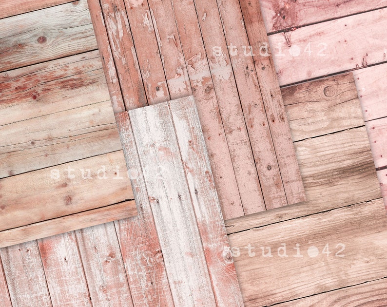 Shabby Pink Wood Background Digital Papers, Shabby Wooden Backgrounds ...