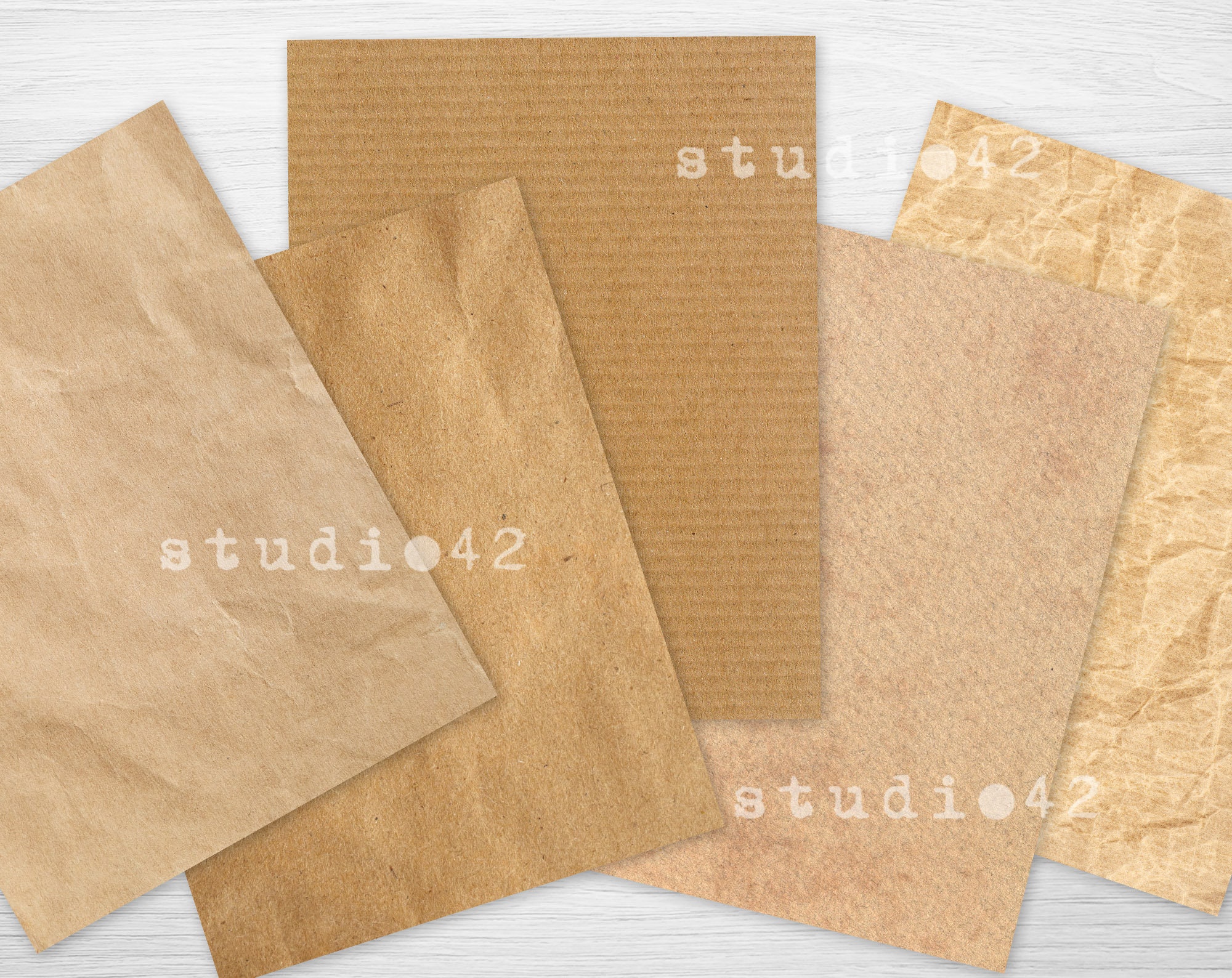 Kraft Digital Paper, Natural Kraft Printable Paper, Printable Decoupage ...