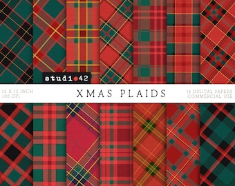 Blue Plaid Digital Paper Buffalo Tartan Checkered (Instant Download) - Etsy