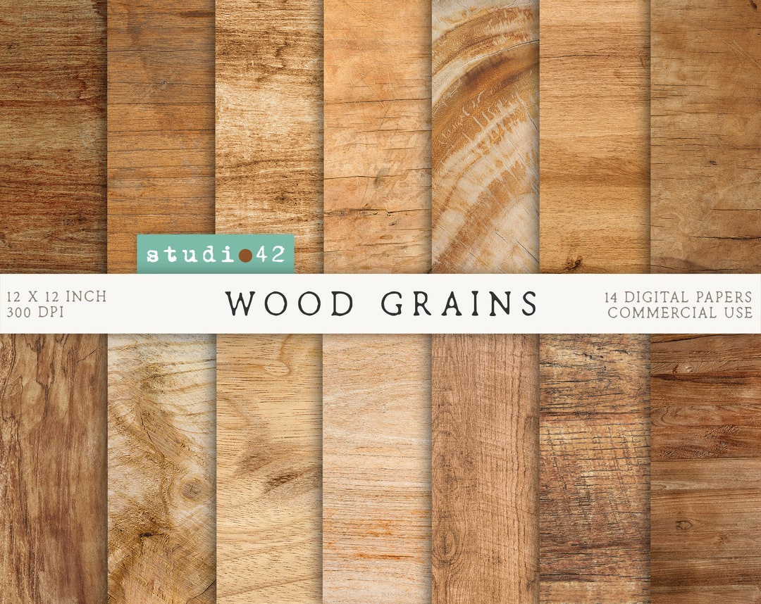 Wood Grain Textures Digital Paper, Natural Wood Digital Paper, Wood ...
