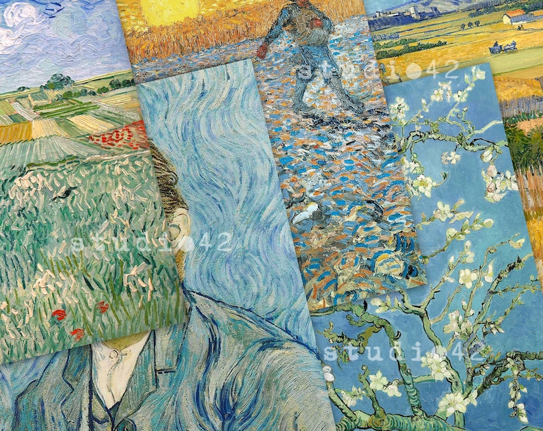 Vincent Van Gogh Paintings Digital Paper Impressionist - Etsy