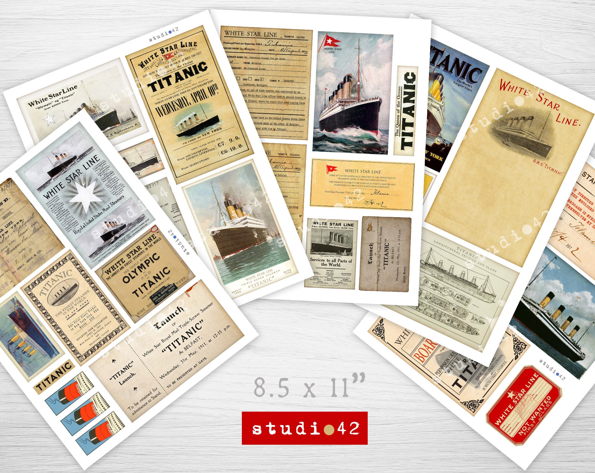 Titanic Ephemera Titanic Journal Printables Titanic Digital - Etsy