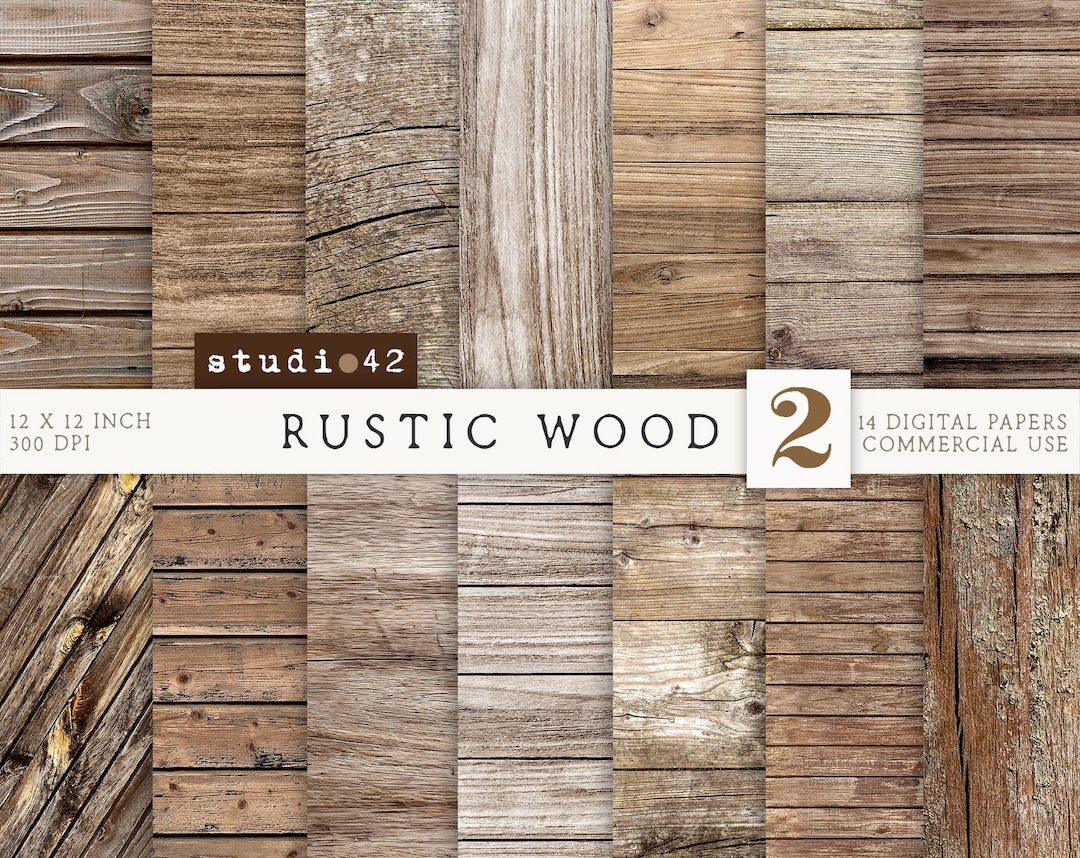 Rustic Wood Digital Paper V2, Rustic Wood Texture, Distressed Wood ...