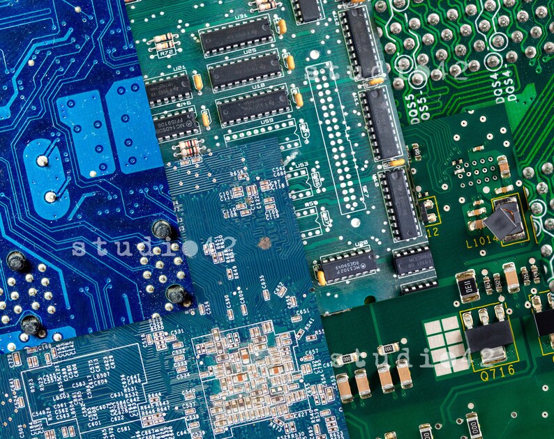 Computer Parts Digital Papers, Computer Motherboard Patterns, Circuit ...