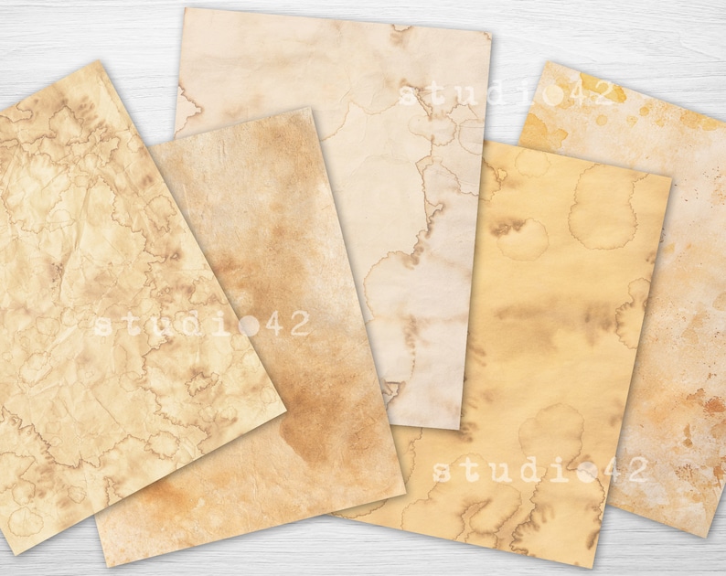 Light Coffee Stained Digital Paper, Soft Tea Coffee Dyed Digital ...