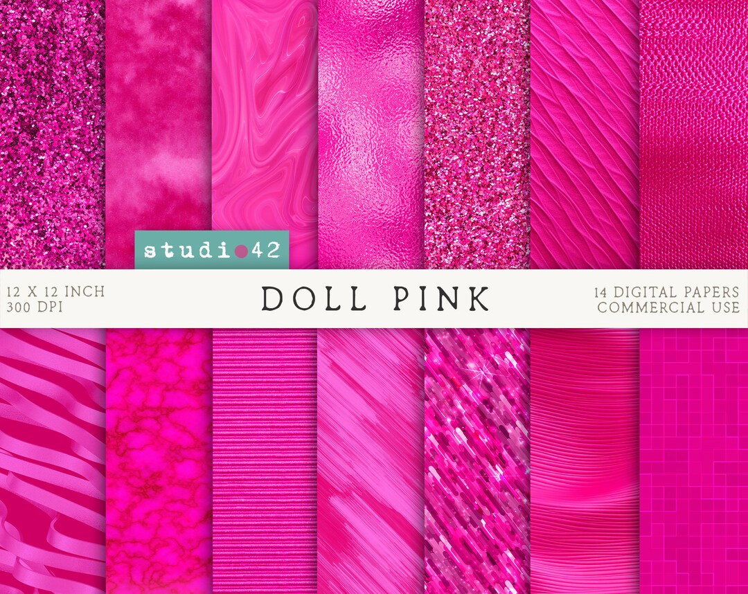 Hot Pink Digital Papers, Doll Pink Textures, Pink Backdrop Printables ...