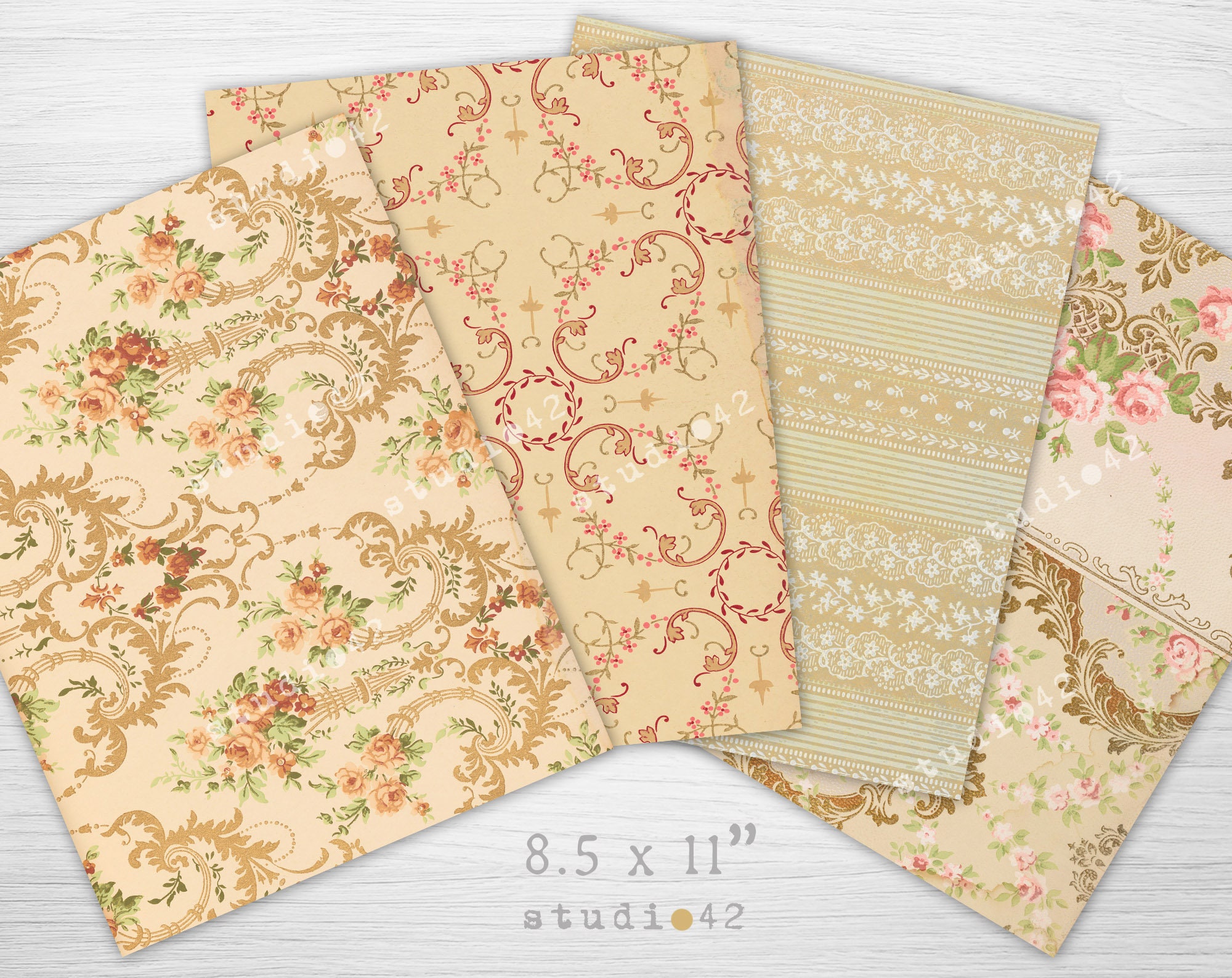 Antique Wallpaper Printables V2 Digital Old Wallpaper - Etsy