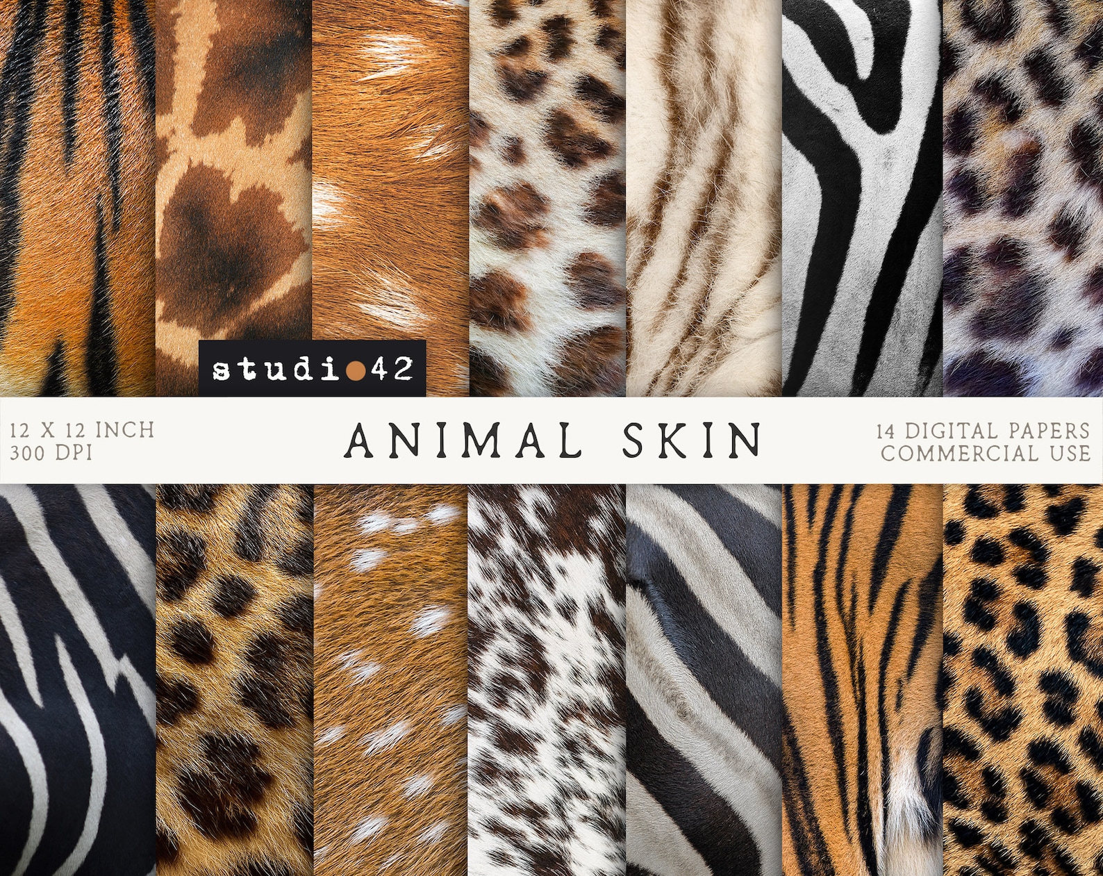 Animal Skin Textures Digital Paper, Real Animal Fur Texture Paper, Fur ...
